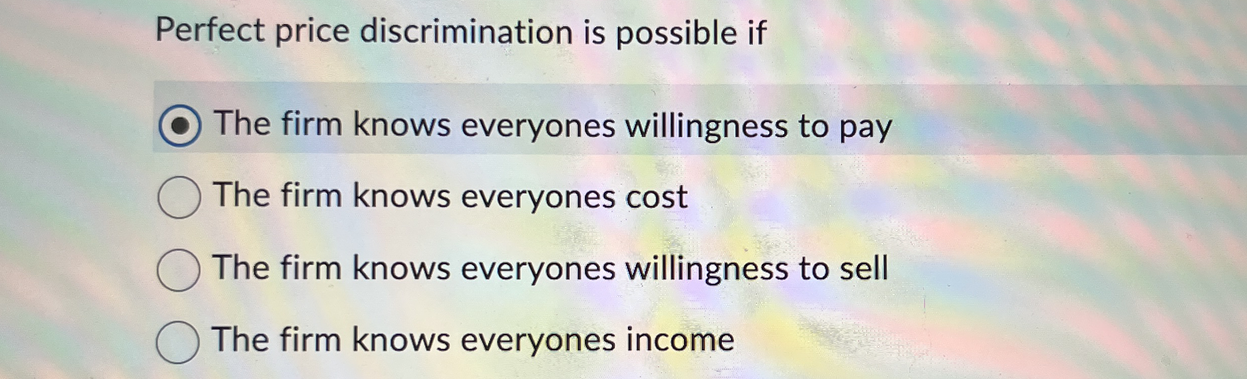 Solved Perfect price discrimination is possible ifThe firm | Chegg.com