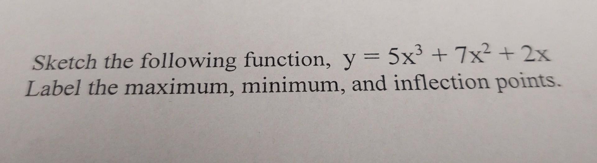 Solved 3 Sketch the following function, y = 5x + 7x2 + 2x | Chegg.com