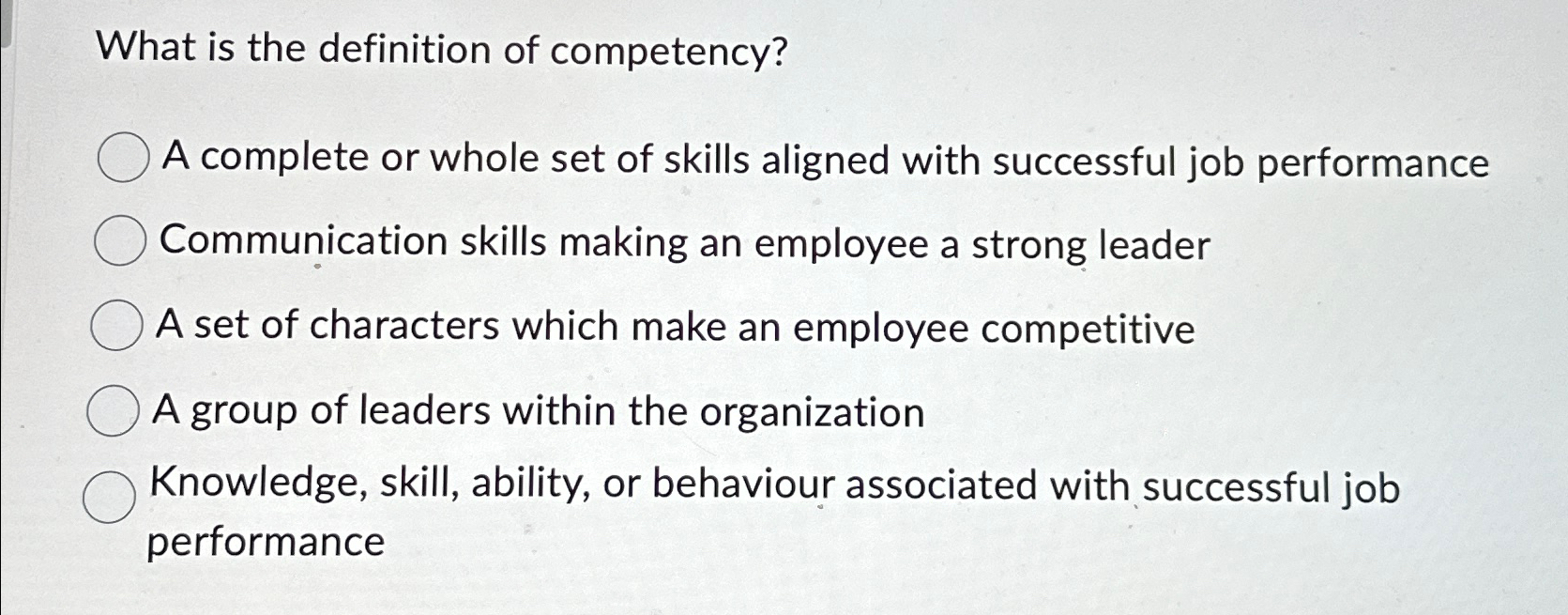 Solved What is the definition of competency?A complete or | Chegg.com