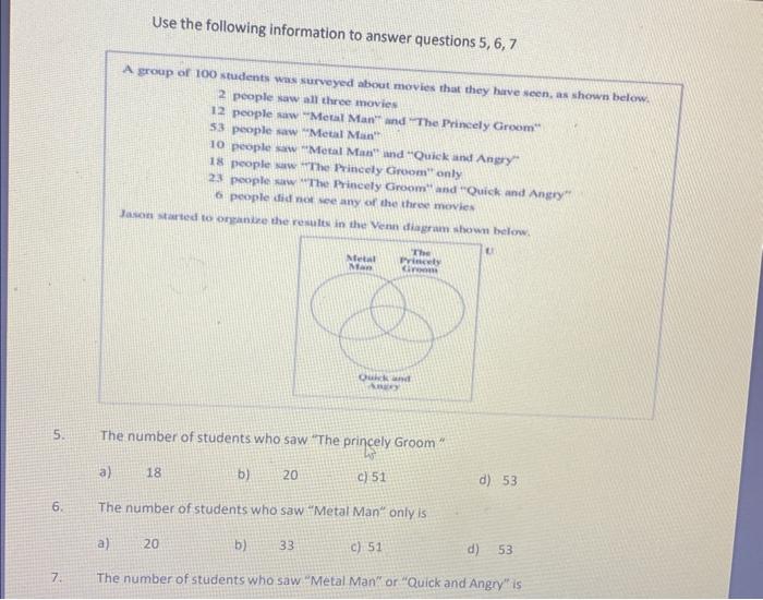 Solved Use the following information to answer questions 5, | Chegg.com