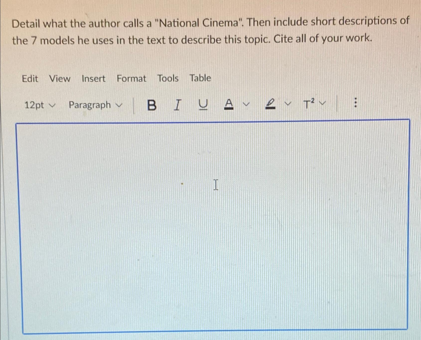Solved Detail what the author calls a "National Cinema". | Chegg.com