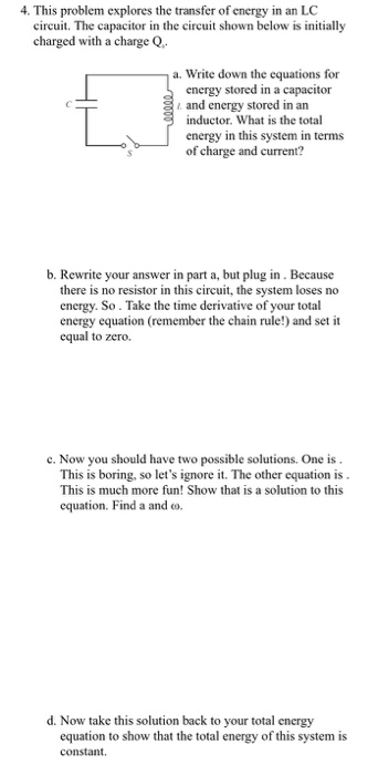 Solved 4. This problem explores the transfer of energy in an | Chegg.com