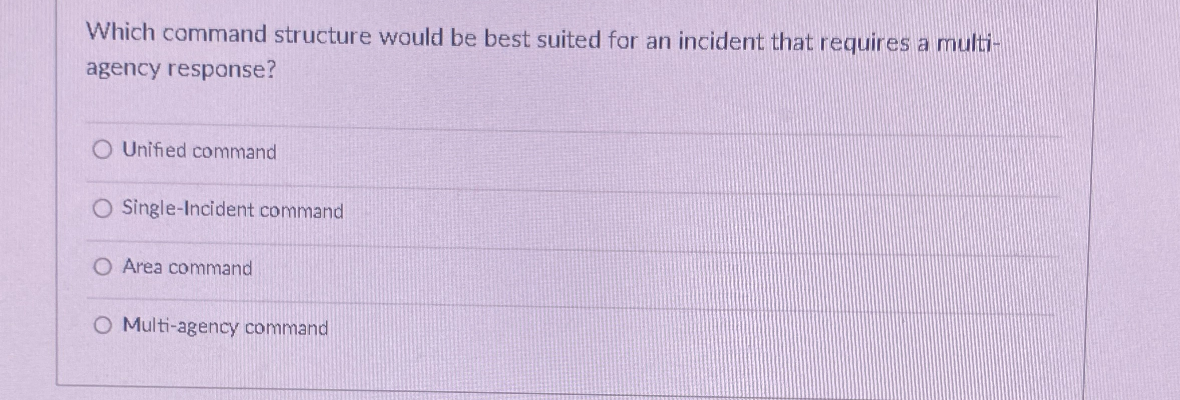 Solved Which command structure would be best suited for an | Chegg.com