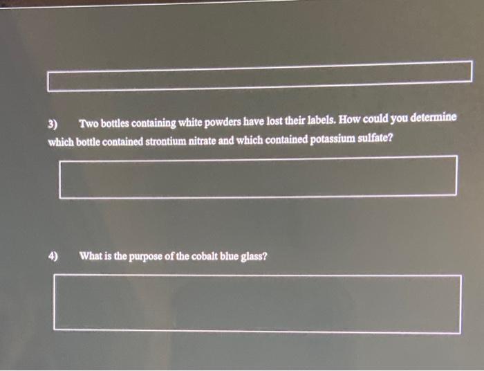 Solved EXPERIMENT 1: Part V: Qualitative Analysis of Soluble | Chegg.com