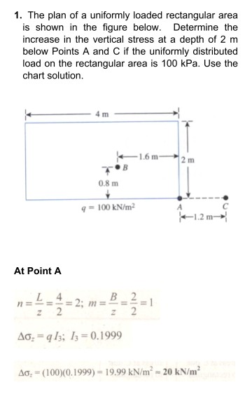 Solved 1. The plan of a uniformly loaded rectangular area is | Chegg.com