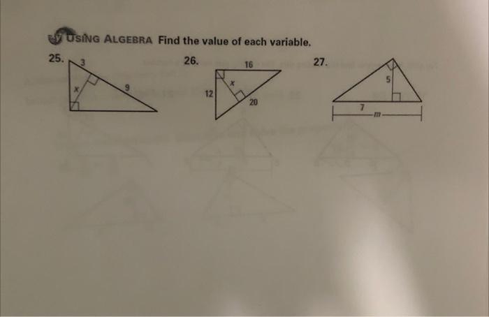 Solved USING ALGEBRA Find the value of each variable. 25. | Chegg.com