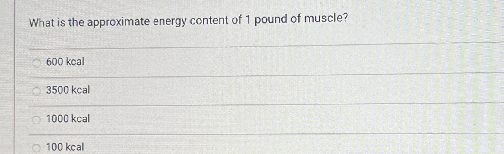 Solved What is the approximate energy content of 1 ﻿pound of | Chegg.com