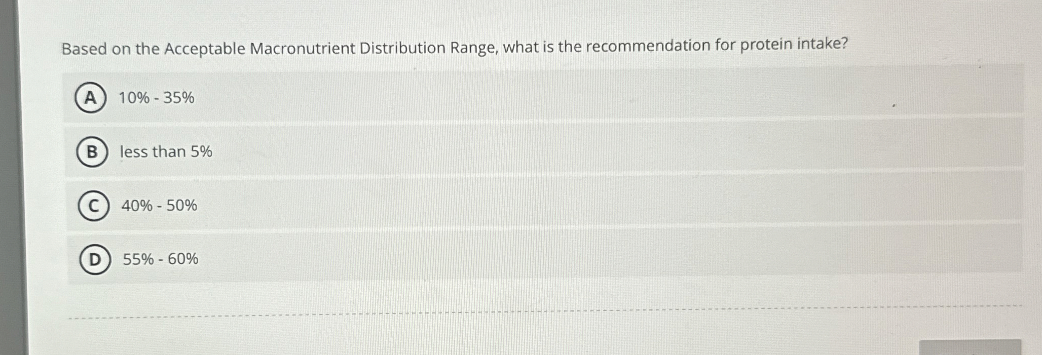 Solved Based on the Acceptable Macronutrient Distribution | Chegg.com