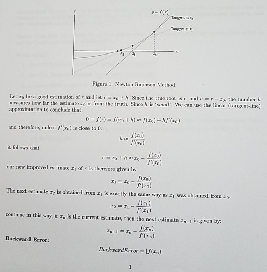 Solved Tangent at Tangent at 11 Figure 1: Newton Raphson | Chegg.com