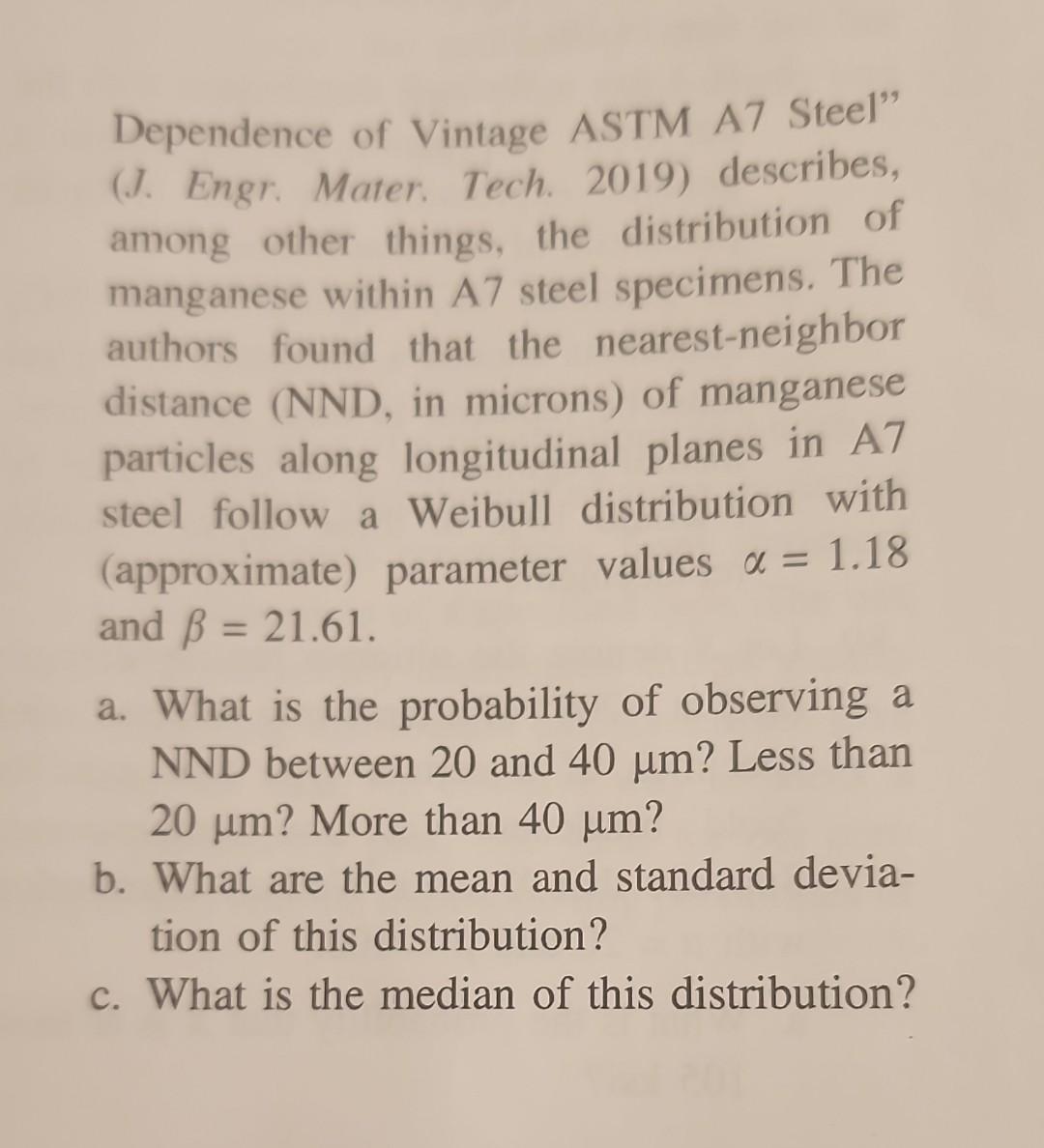 Solved Dependence of Vintage ASTM A7 Steel" (J. Engr. Mater. | Chegg.com