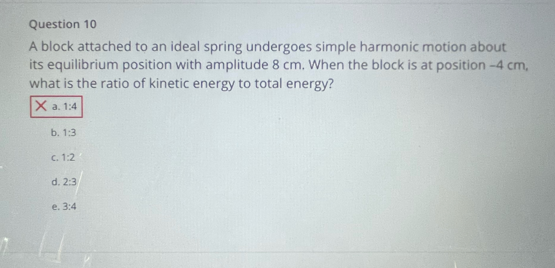 Solved Question 10A block attached to an ideal spring | Chegg.com