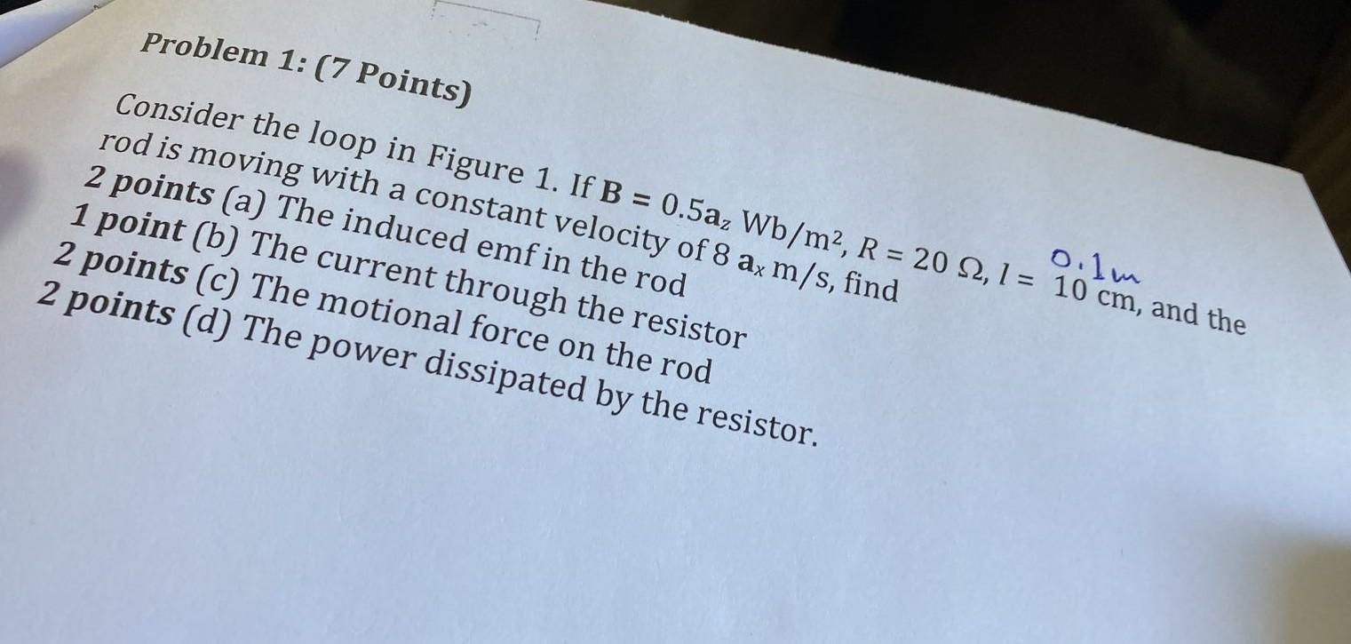 Solved Problem 1: (7 points) Consider the loop in Figure 1. | Chegg.com