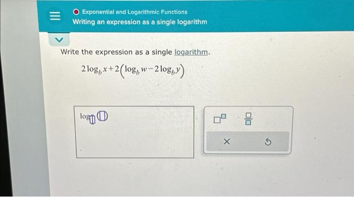 Solved O Exponential and Logarithmic Functions Writing an | Chegg.com