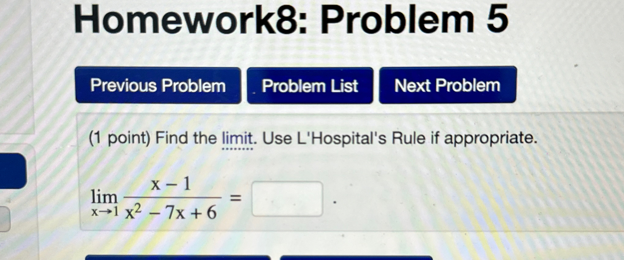 Solved Homework8: Problem 5(1 ﻿point) ﻿Find the limit. ﻿Use | Chegg.com
