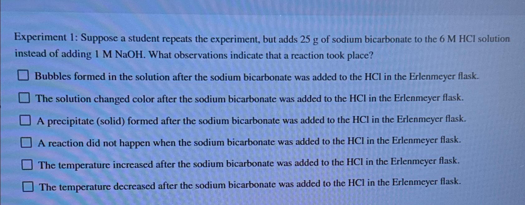 Solved Experiment 1: Suppose a student repeats the | Chegg.com