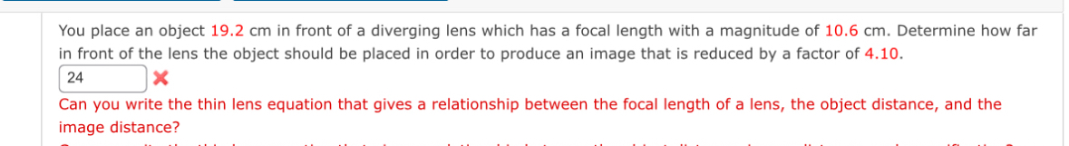 Solved You place an object 19.2cm ﻿in front of a diverging | Chegg.com