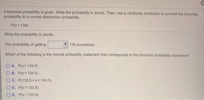 Solved A binomial probability is given. Write the | Chegg.com