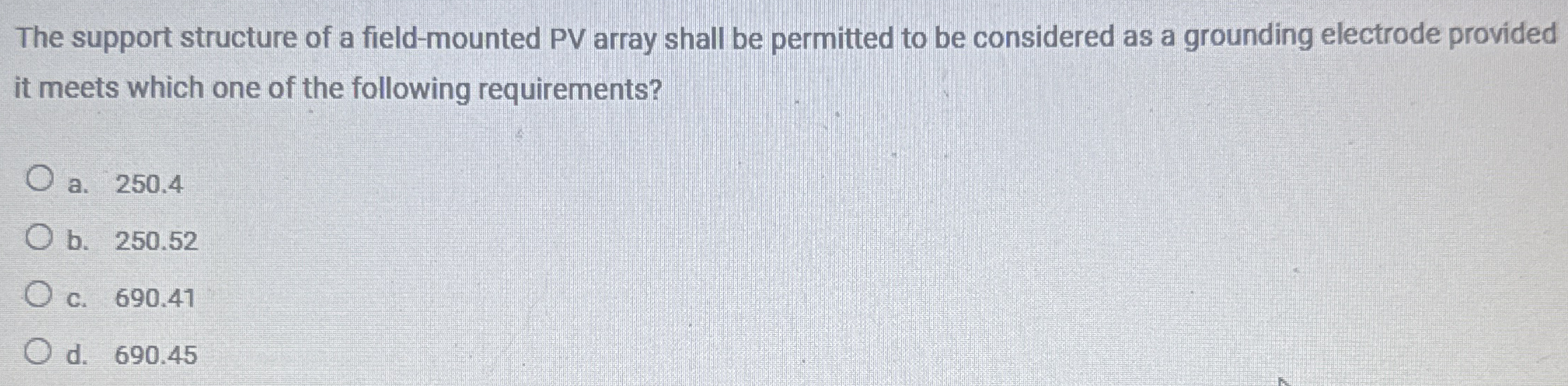 Solved The support structure of a field-mounted PV array | Chegg.com