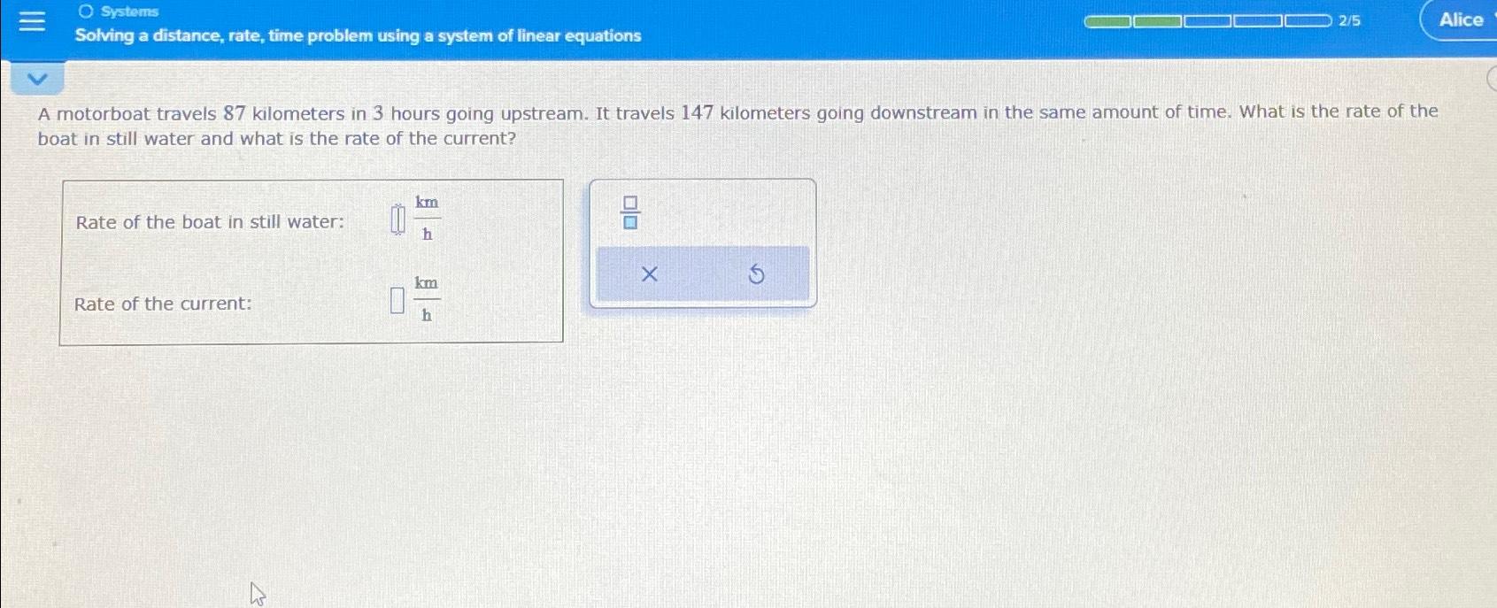 Solved O SystemsSolving a distance, rate, time problem using | Chegg.com