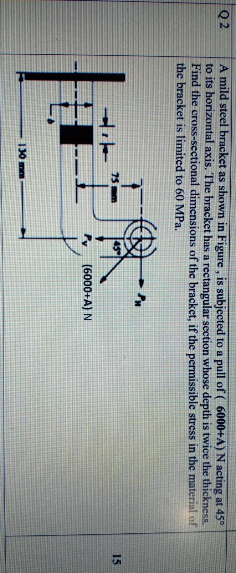 Solved Q2 A mild steel bracket as shown in Figure , is | Chegg.com