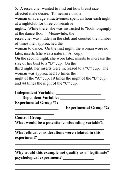 Solved Experiment design worksheet #2 Directions: Read the | Chegg.com