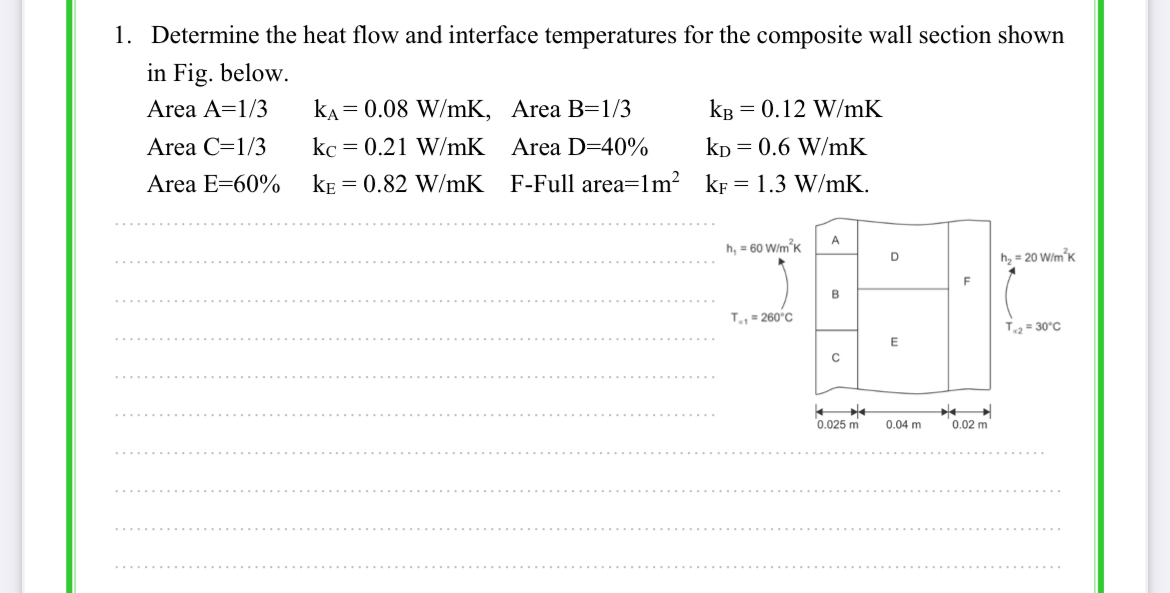Solved Determine the heat flow and interface temperatures | Chegg.com