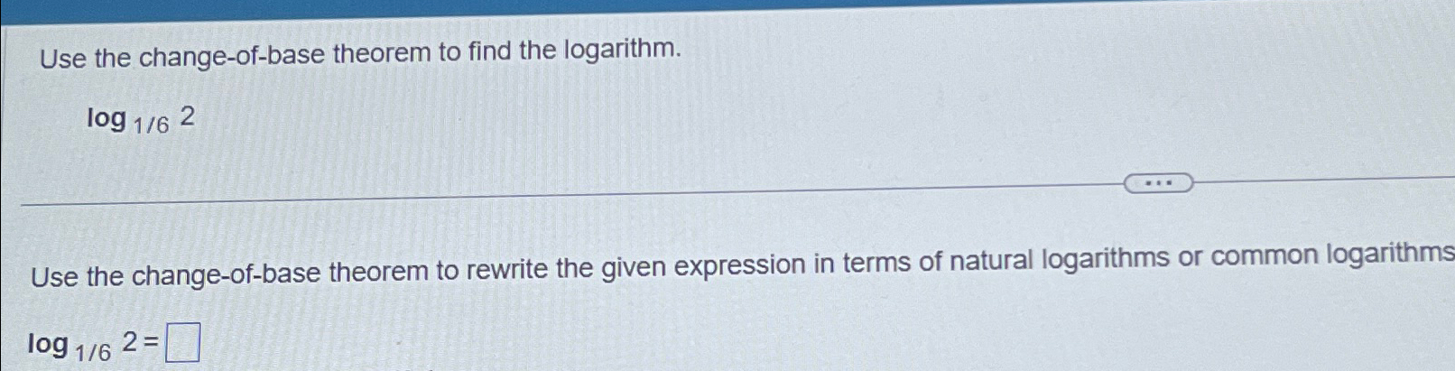 Solved Use the change-of-base theorem to find the | Chegg.com