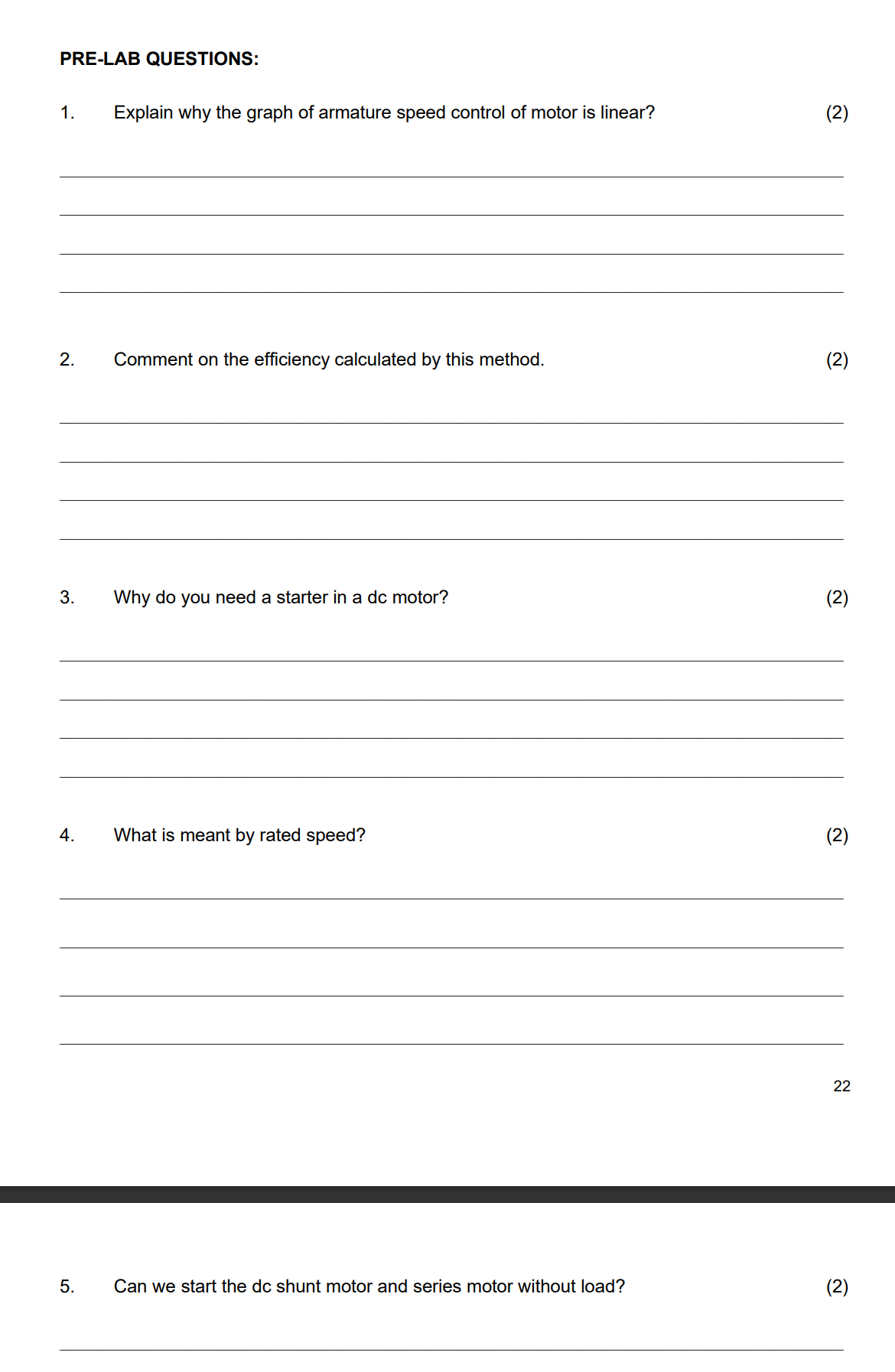 Solved PRE-LAB QUESTIONS:Explain why the graph of armature | Chegg.com