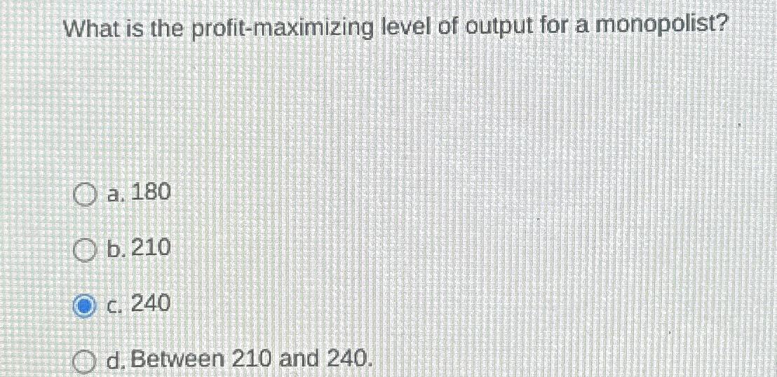 Solved What is the profit-maximizing level of output for a | Chegg.com