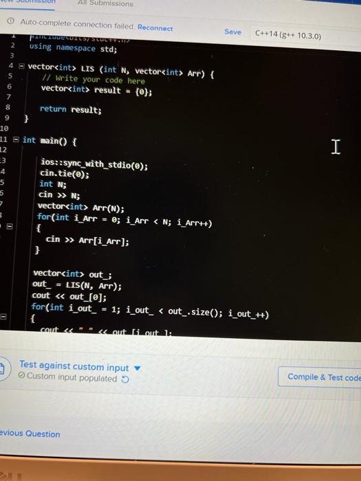 Solved LIS revisited You are given an amay of integers. For | Chegg.com