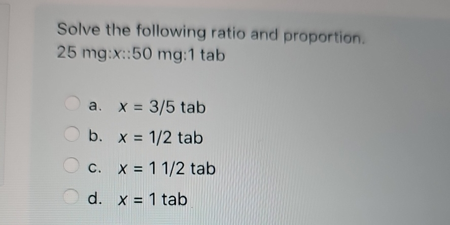 Solved Solve the following ratio and proportion. | Chegg.com