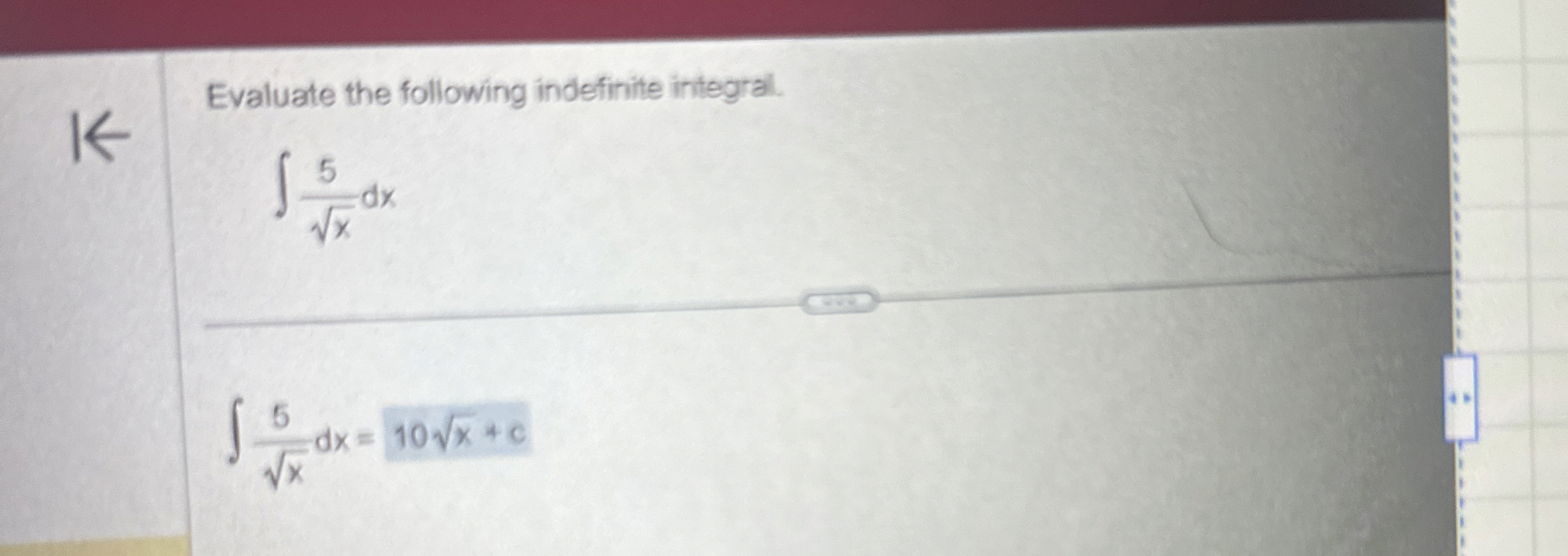 Solved Evaluate the following indefinite | Chegg.com