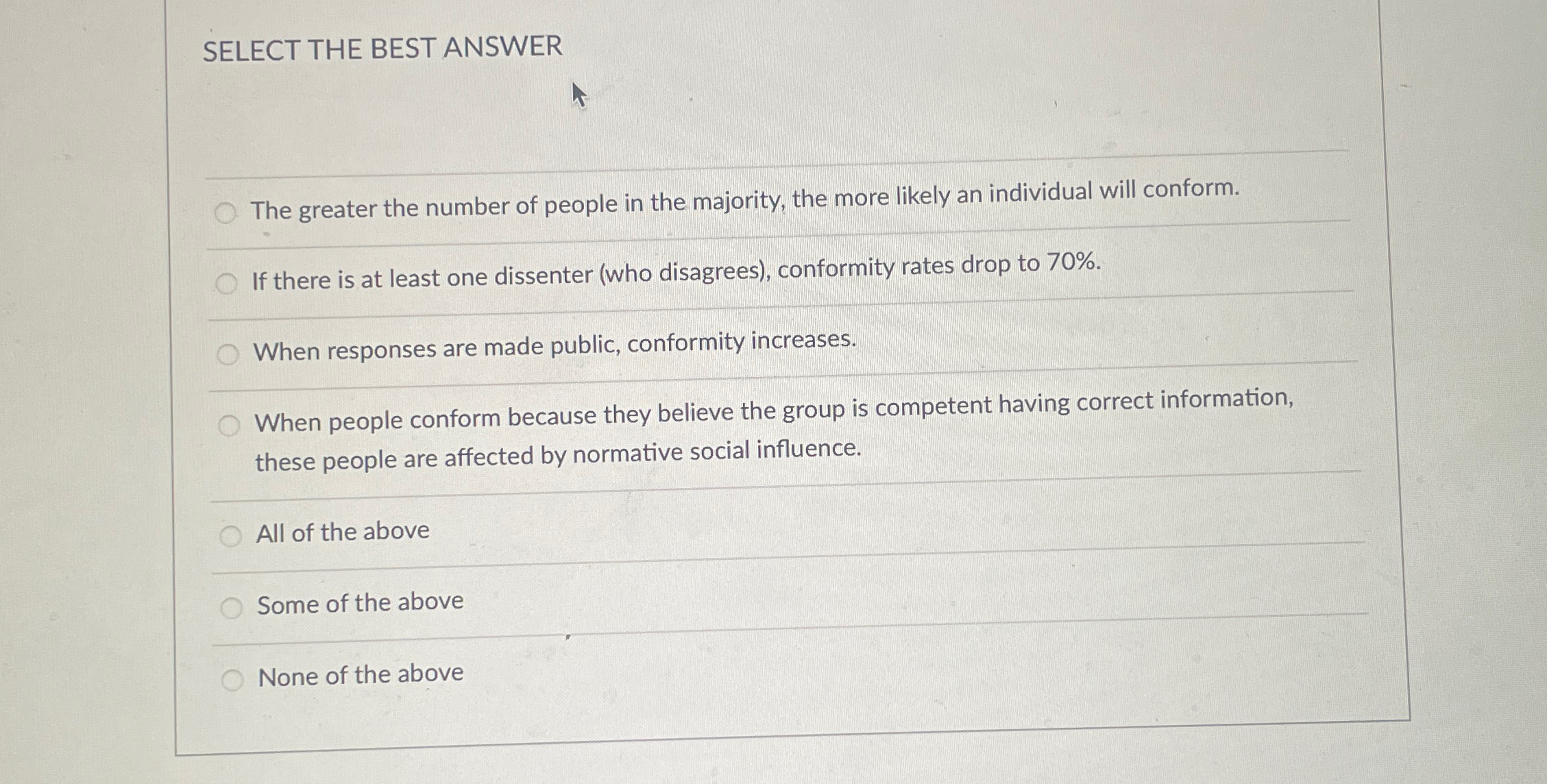 Solved SELECT THE BEST ANSWERThe greater the number of | Chegg.com