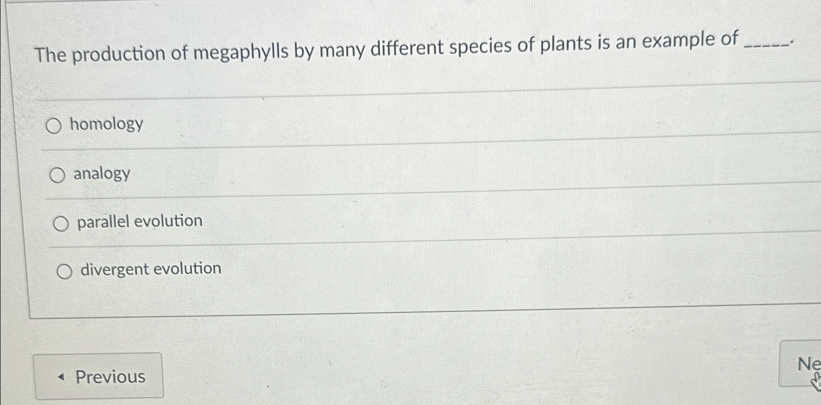 Solved The production of megaphylls by many different | Chegg.com