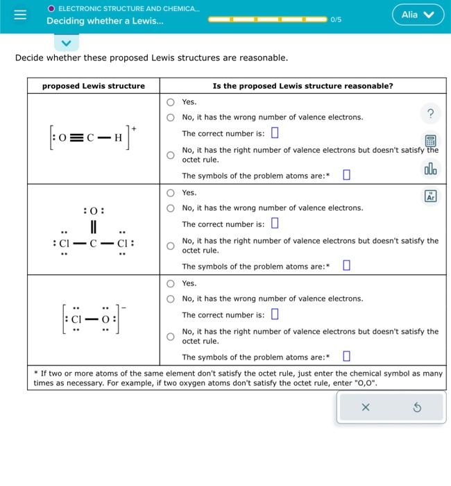 Solved Decide whether these proposed Lewis structures are | Chegg.com