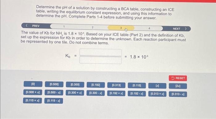 Determine the pH of a solution by constructing a BCA | Chegg.com