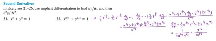 Solved Second Derivatives In Exercises 21-26, use implicit | Chegg.com