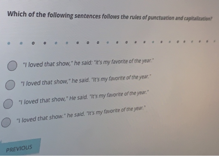 Which of the following sentences follows the rules of | Chegg.com