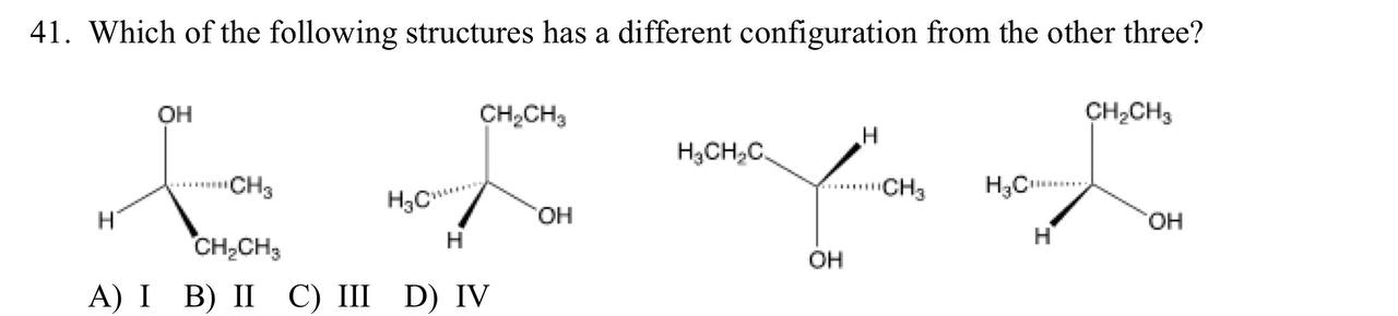 Solved Which of the following structures has a different | Chegg.com
