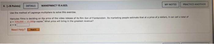 Solved Use the method of Lagrange multipliers to nolve this | Chegg.com