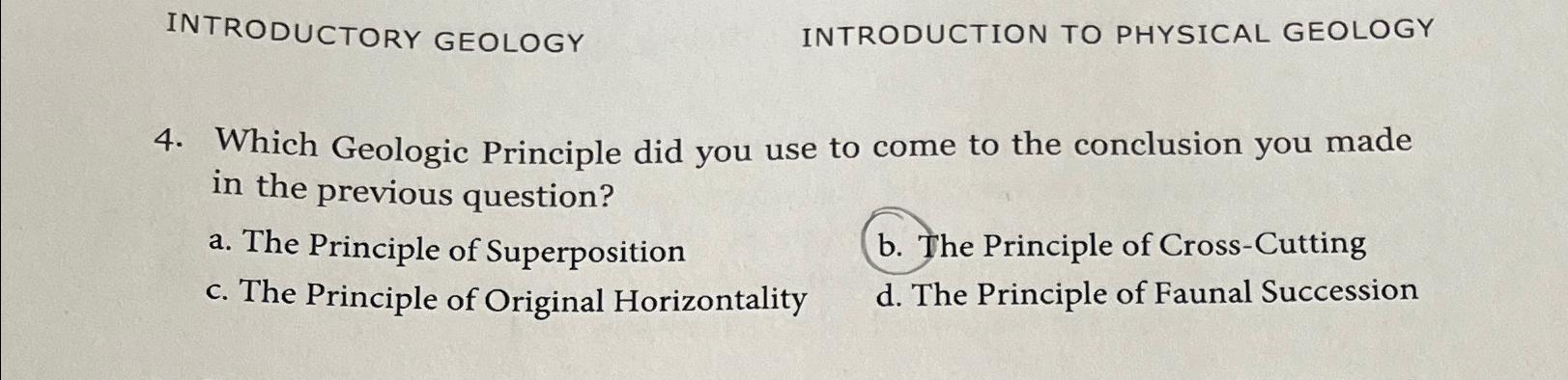 Solved INTRODUCTORY GEOLOGYINTRODUCTION TO PHYSICAL | Chegg.com
