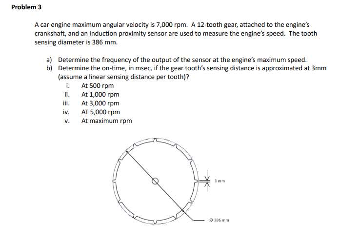 Problem 3A car engine maximum angular velocity | Chegg.com
