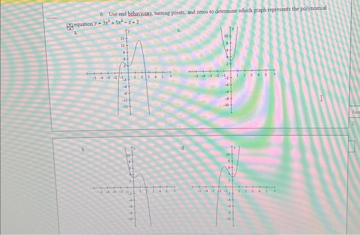 Solved 6. Use end behaviours, turning points, and zeros to | Chegg.com