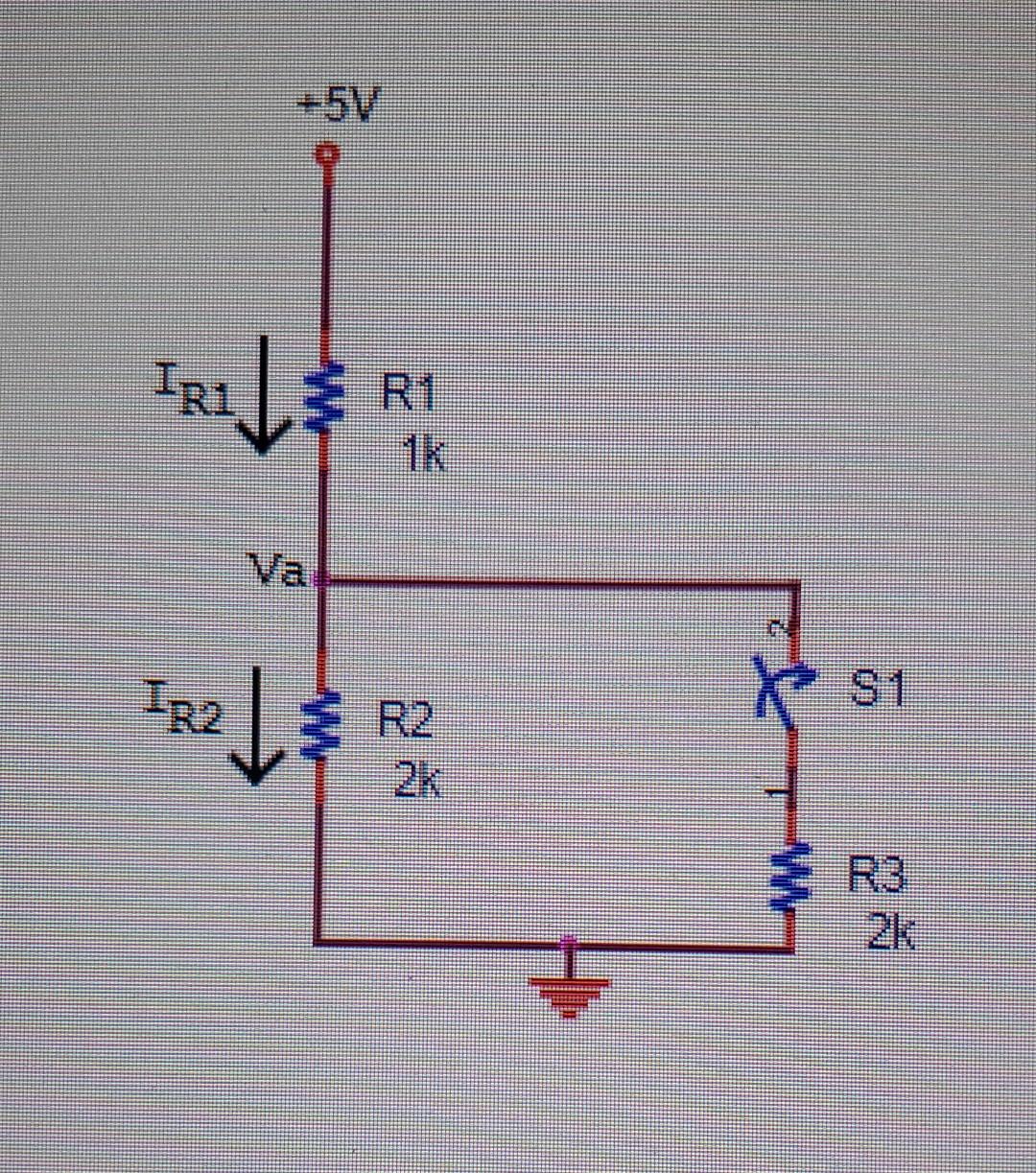 Solved Write the equations for Va, IR1, and IR2 for when the | Chegg.com
