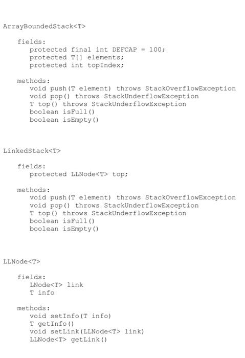 Solved Arrayboundedstack Fields Protected Final Int Defcap 