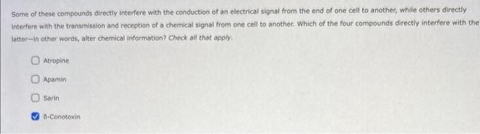 Solved Some of these compounds directly interfere with the | Chegg.com