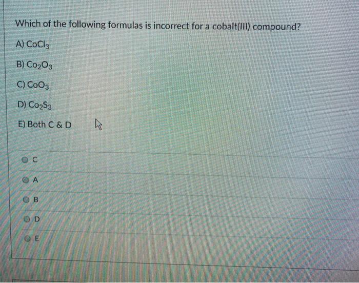 Solved Which of the following formulas is incorrect for a | Chegg.com