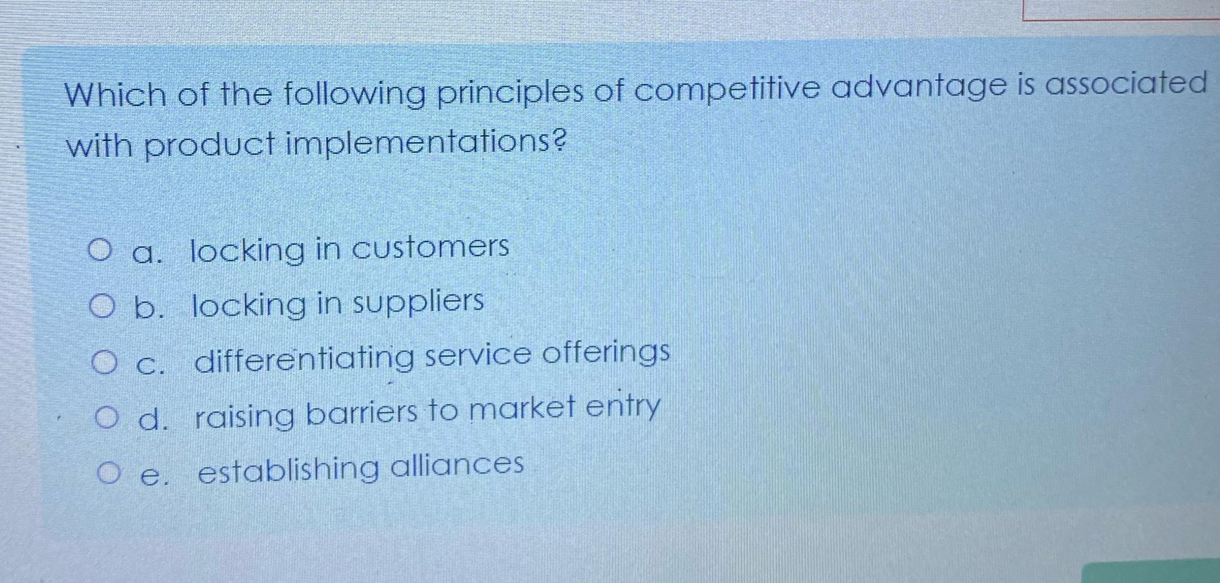 Solved Which of the following principles of competitive | Chegg.com