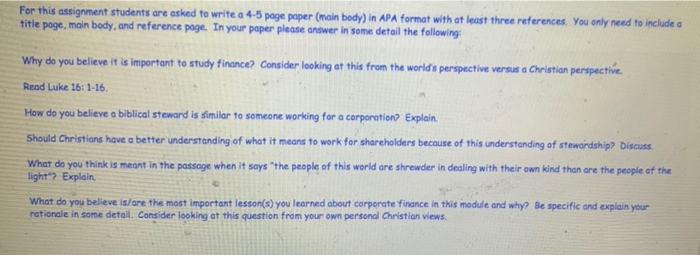 Solved Should Christians have a better understanding of what | Chegg.com