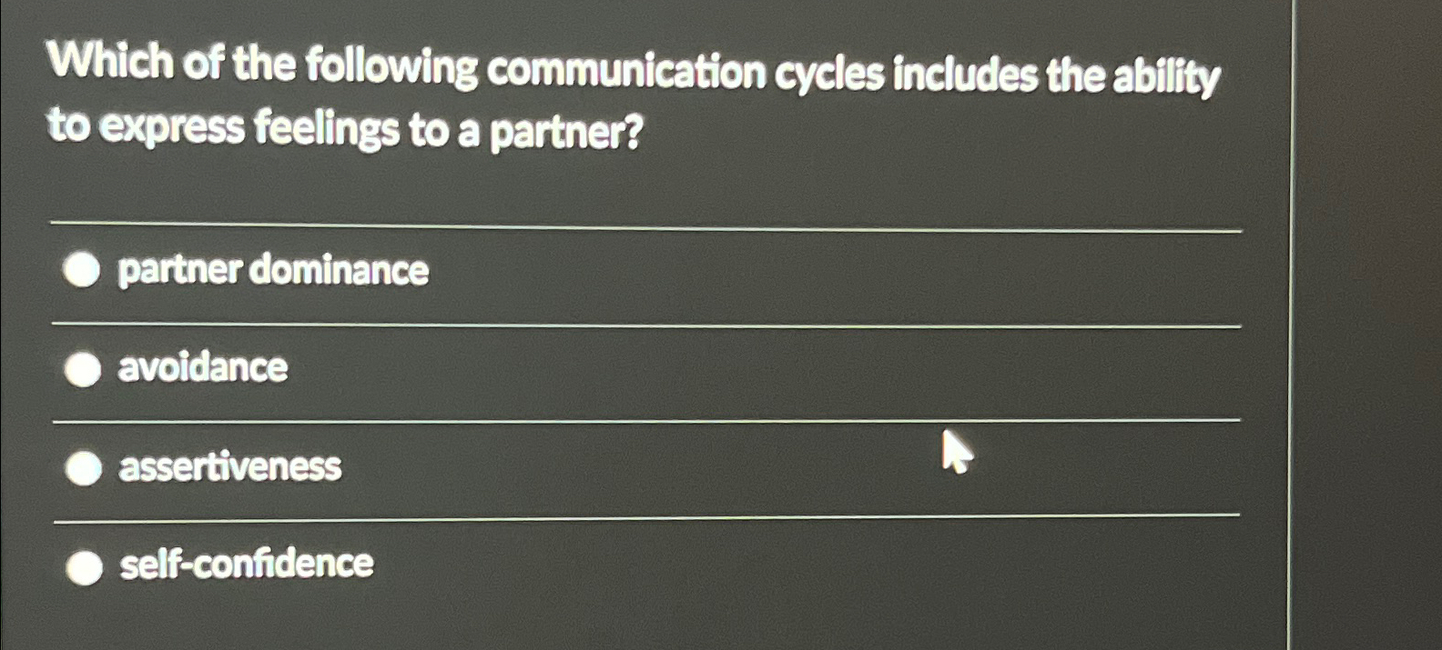 Solved Which of the following communication cycles includes | Chegg.com